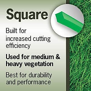 Terre Products - Residential Grade 065 Trimmer Line Square, 1 lb. Quality Weed Wacker String, Line Length 564 ft. or 172m, Weed Eater String Size .065 in. or 1.65mm