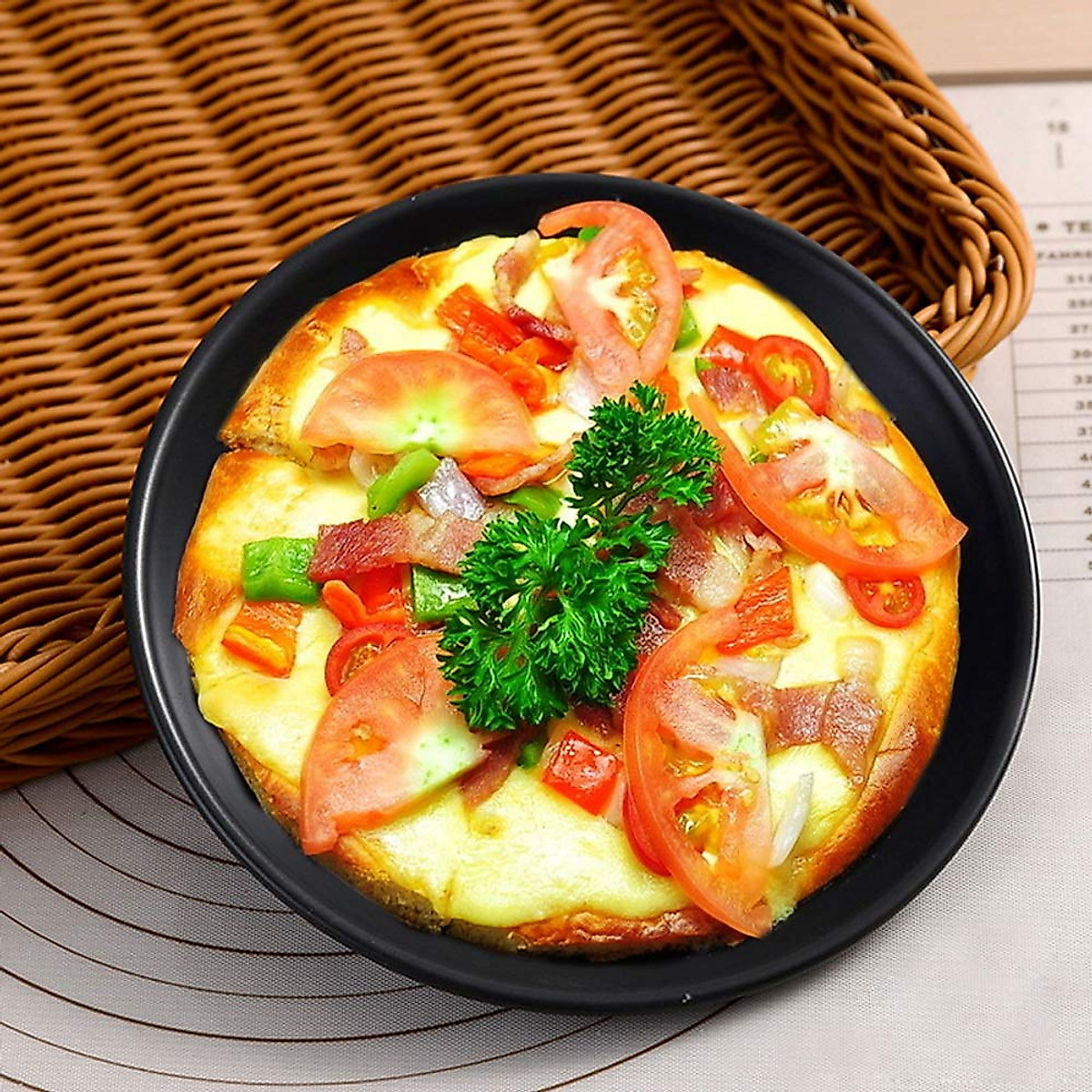Fdit Pizza Pan Non-Stick Round Shallow Pie Cake Bread Mold Carbon Steel Baking Dish Pan Tray Kitchen Tools 5/6/7/8/9/10 inch (6in)