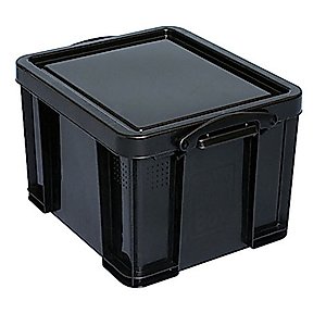 Really Useful Box Plastic Storage Container With Built-In Handles And Snap Lid, 32 Liters, 95% Recycled, 19" x 14" x 12