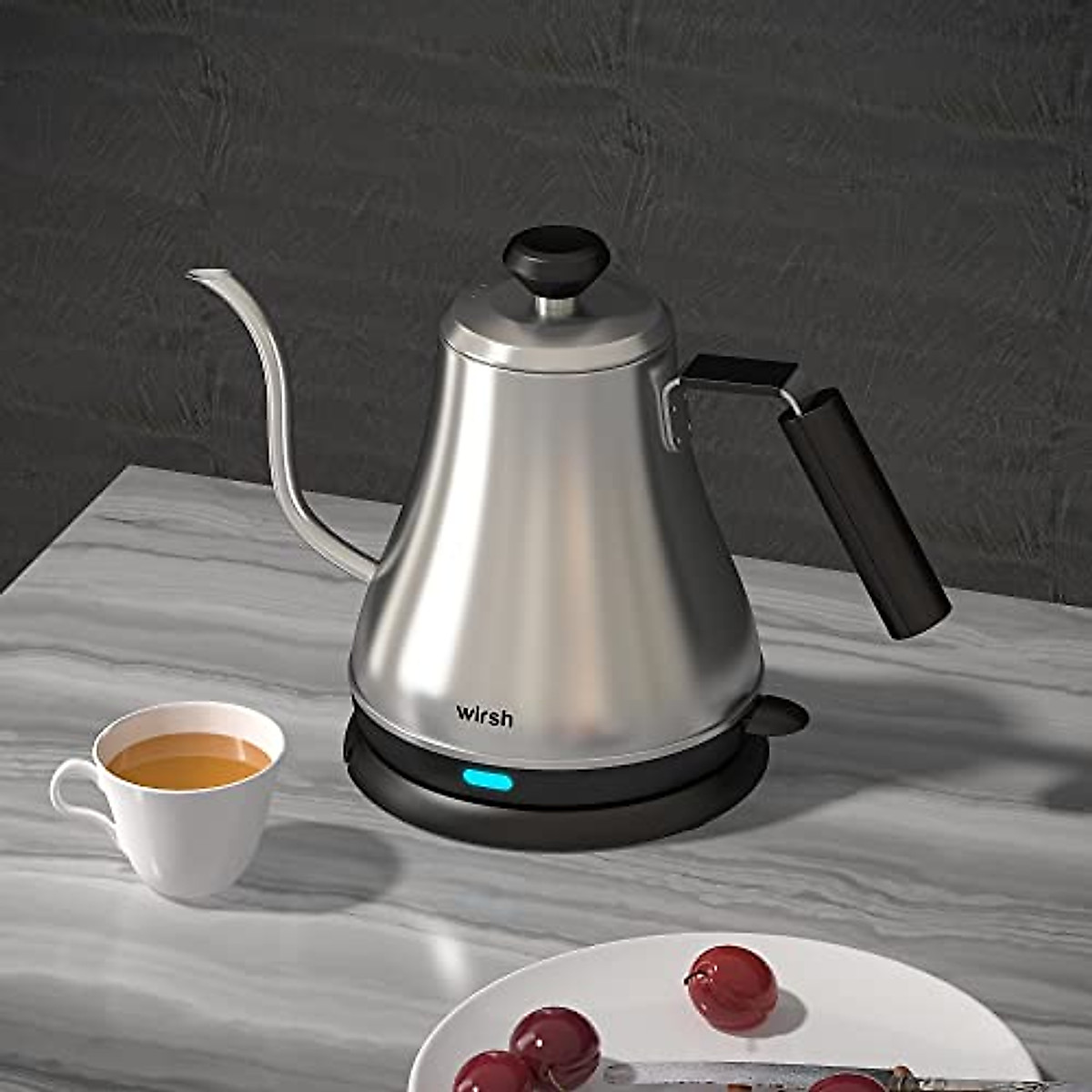Wirsh Gooseneck Kettle, Electric Gooseneck Kettle with Auto Shut Off and Overheat Protection, Pour Over Coffee and Tea Kettle ,100% Stainless Steel, Leak-Proof Design, 0.8L