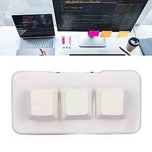 Zopsc-1 3 Key Gaming Keyboard, Macro Keypad, USB Mini 3 Key Keypad Mechanical Gaming PC Keyboards, RGB Backlit, Plug and Play. (White)