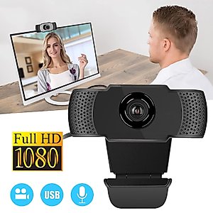 1080p Computer Webcam - Built in Noise Reduction Microphone - USB Free Drive - Plug and Play - for Video Calling, Conferencing, Gaming