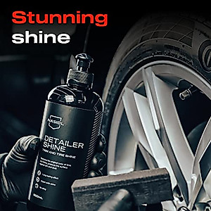 Nasiol DetailerShine Trim and Tire Shine Spray, Trim Shine Care, Tire Coating&Dressing, Best Tire Shine Products, Car Detailing Supplies,Automobile Trim, 17 fl oz.