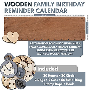 Gifts for Her Mom-Grandma, Personalized Family Birthday Calendar, DIY Wooden Birthday Reminder with Family Name, Custom Event Calendar Board, Grandma Gifts, Housewarming Gifts