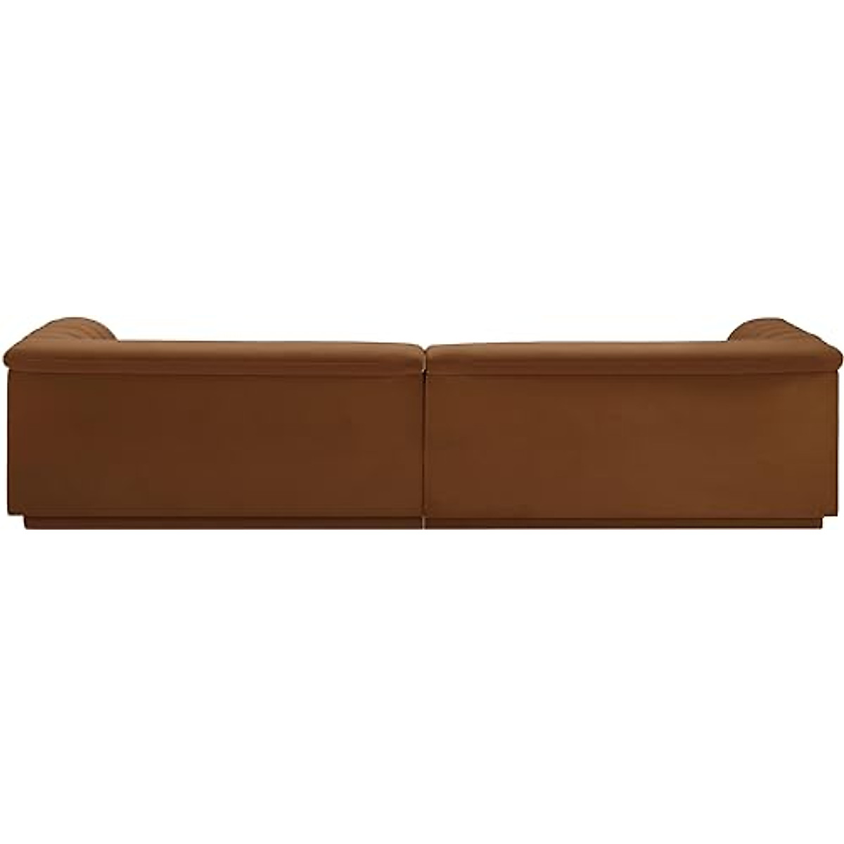 Meridian Furniture 194Saddle-S119 Cascade Collection Modern | Contemporary Modular Sofa with Soft Saddle Velvet Fabric, Deep Channel Tufting, Curved Arms, 118" W x 35" D x 28" H, Saddle