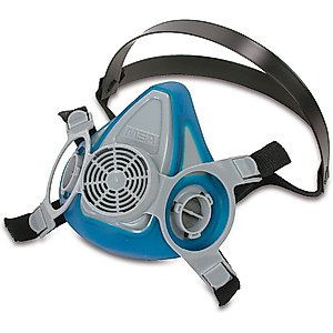 MSA 815444 Advantage 200 LS Series Half-Mask Respirator - Size: Medium, Single Neckstrap, Twin-Port Reusable Gas Mask, MSA Advantage Cartridge Compatible