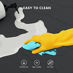 Under Sink Mat, 28" x 22" Silicone Kitchen Cabinet Tray, Waterproof & Flexible Under Sink Liner for Kitchen Bathroom and Laundry Room(Beige)