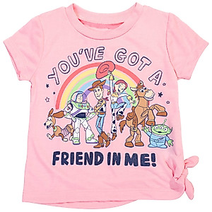 Disney Pixar Toy Story Woody Buzz Lightyear Jessie Toddler Girls T-Shirt and Shorts Outfit Set Toy Story Pink 4T