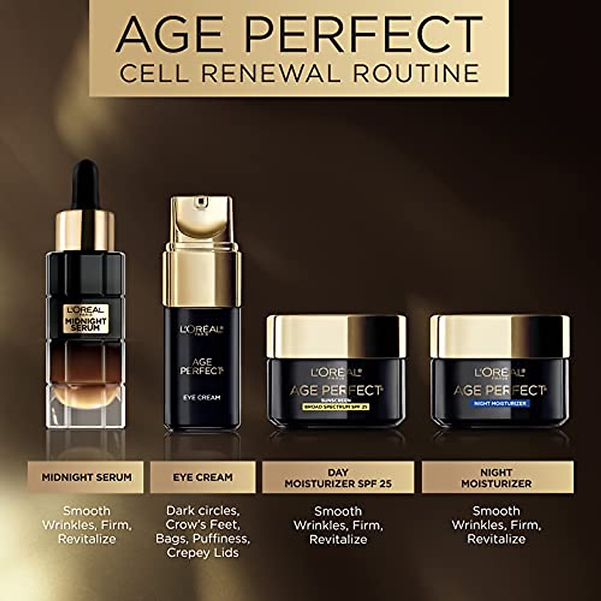 L'Oreal Paris Age Perfect Cell Renewal Anti-Aging Day Moisturizer with SPF 25, Vitamin E & Antioxidants to Smooth Wrinkles & Firm Skin, 1.7 oz