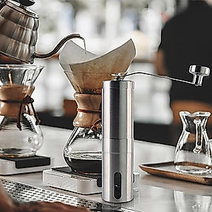 Manual Coffee Grinder, Adjustable Portable Coffee Grinder, Stainless Steel Hand Coffee Mill Grinder,Small Hand Coffee Grinder Manual,Grinding Burr for Travel, Camping, Kitchen and Offiice