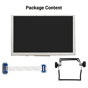 Waveshare 5inch Display Compatible with Raspberry Pi 5/4B/3B/Zero/Zero W/Zero 2W/Pico/Pico W/Pico WH 800×480 Resolution DPI Interface IPS No Touch