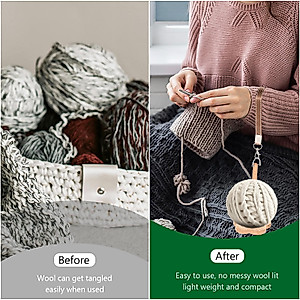 cobee Portable Wrist Yarn Holder for Crocheting,Wooden Crochet Yarn Ball Minder Stand with Adjustable Lanyard Crossbody,Yarn Spinner for Preventing Yarn Entanglement Gifts for Craft Lover Knitting