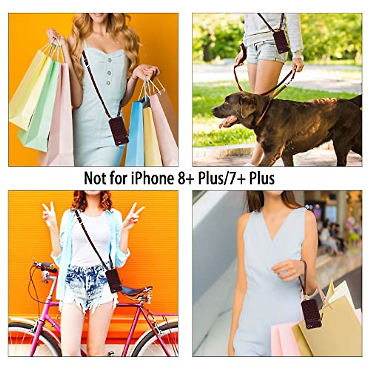 MONASAY Zipper Wallet Case for iPhone SE 2022/2020/8/7,[Glass Screen Protector ][RFID Blocking] Flip Leather Handbag Phone Cover with Card Holder & Crossbody Lanyard Strap, Burgundy