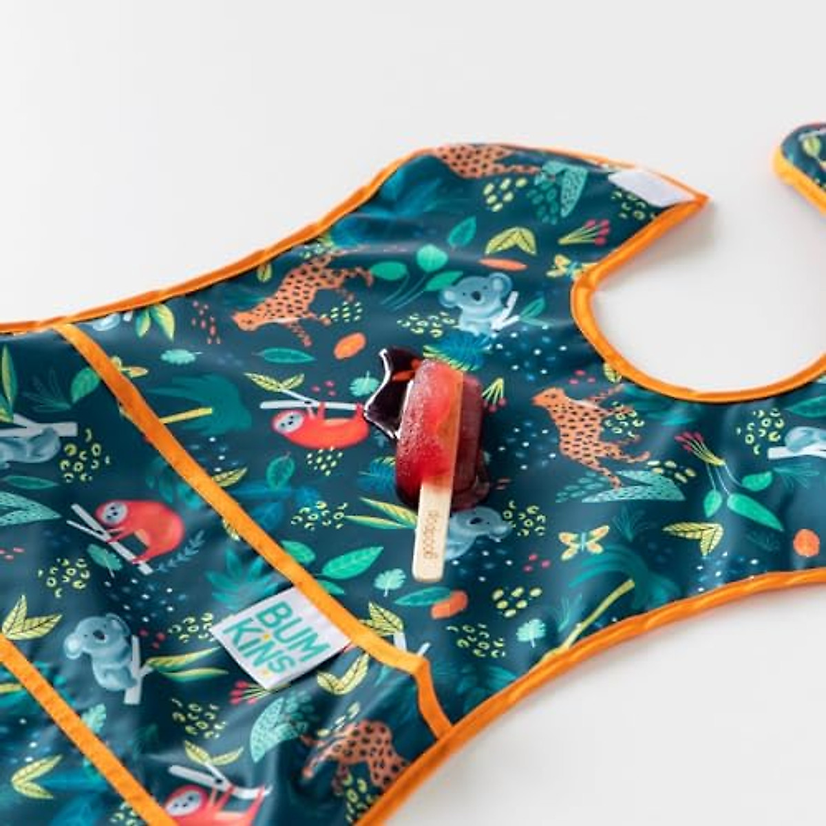 Bumkins Bibs for Girl or Boy, SuperBib Baby and Toddler for 6-24 Months, Full Cover Large Oversize, Essential Must Have for Eating, Feeding, Car Seat, Baby Led Weaning Supplies, Mess Saving, Jungle