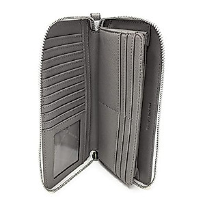 Michael Kors Jet Set Travel Continental Zip Around Leather Wallet Wristlet Bright White