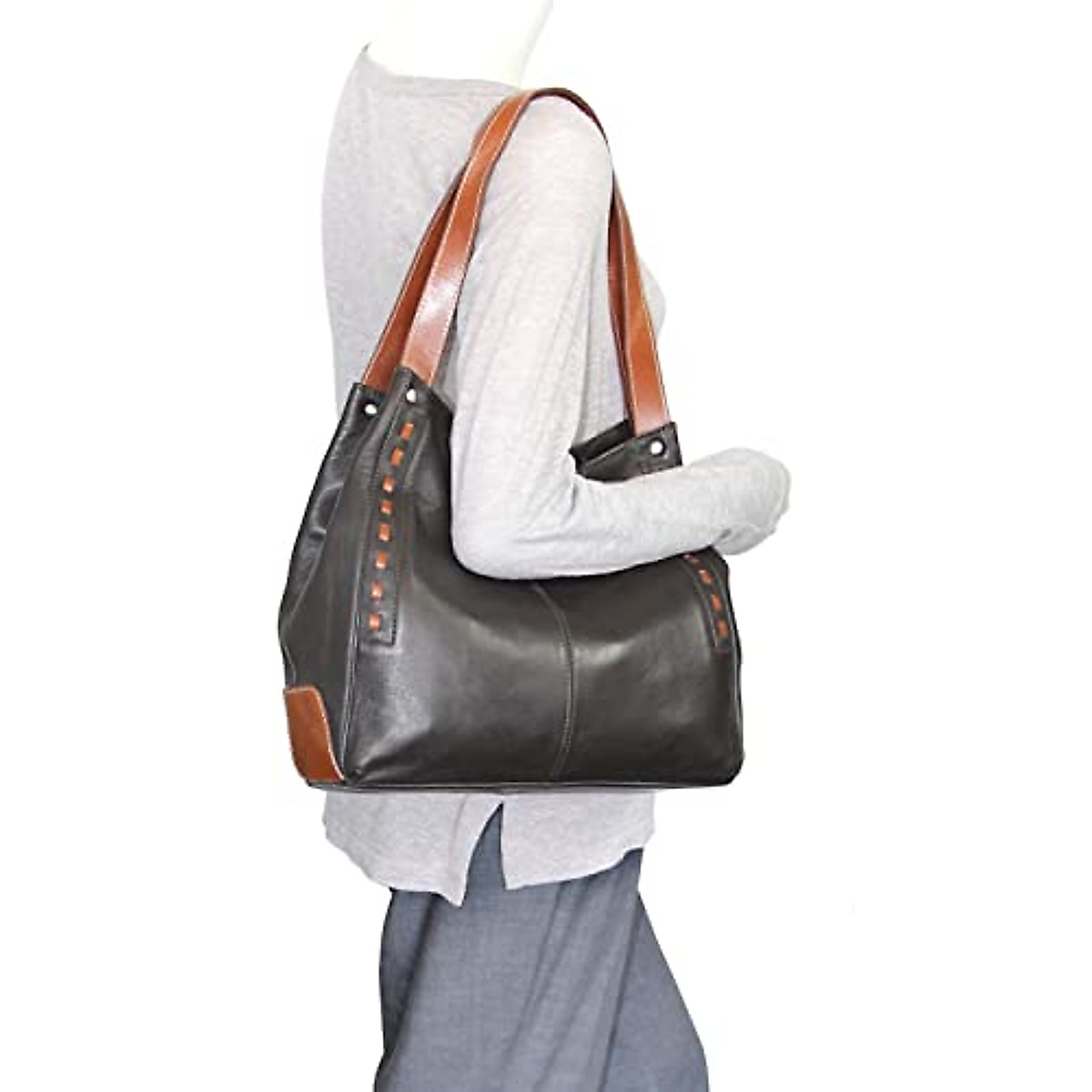 Nino Bossi Handbags Alyssa Satchel (Stone)