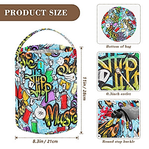 Graffiti Vibes Blue Yarn Storage Organizer,Knitted Yarn Bag,Home Storage,Gifts for Crocheters,Portable Storage Bag