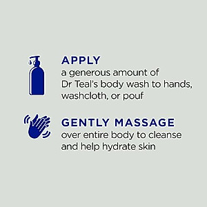 Dr Teal's Body Wash with Pure Epsom Salt, Cannabis Sativa Hemp Seed Oil, 24 fl oz (Pack of 2) (Packaging May Vary)