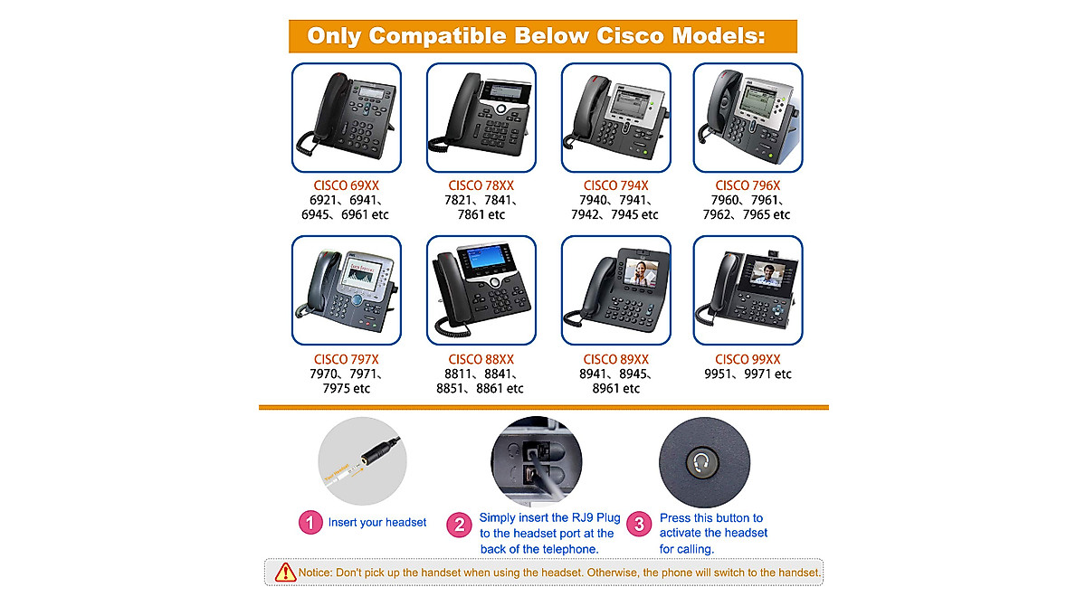 Cisco Headset Adapter: 3.5mm to RJ9 for Office Phones | VoiceJoy