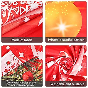 Merry Christmas Backdrop Banner - Red Door Decorations for Xmas Photo Booth Prop