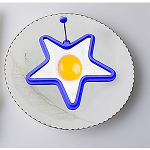 WHTCHSU Silicone Star shape Pancake/Egg Rings, 1 Pieces, Blue