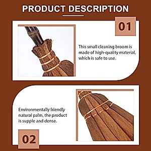 Housoutil Asian Straw Brooms Thai Natural Flower Grass Broom Whisk Broom Retro Kid Sweeping Cleaning Broom Broomstick for Courtyard Garage Kitchen Office Floor