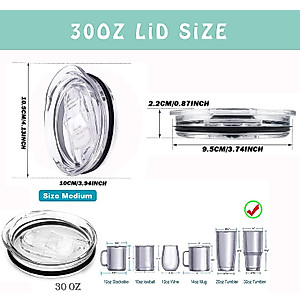 Compatible with Yeti Lids 30 oz Replacement Lid, Ozark Trail, Old Style Rtic and More Splash Resistant Lids Spill Proof Tumbler Lid Clear Cup Silicone Sliding Covers BPA Free(30OZ 2 Pack)