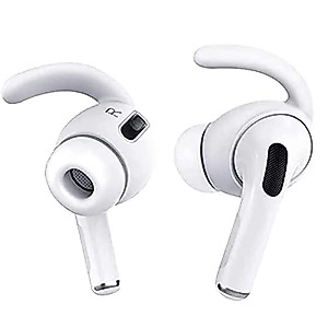 ALXCD Eartips & Ear Hooks Kit Replacement for Air Pods Pro, 2 Pairs Over-Ear Soft Ear Hook & 2 Pairs Anti Slip Silicone Eartips & 3 Pairs S/M/L in-Ear Eartips, Fit Air Pods Pro 1+1+2S+3 White