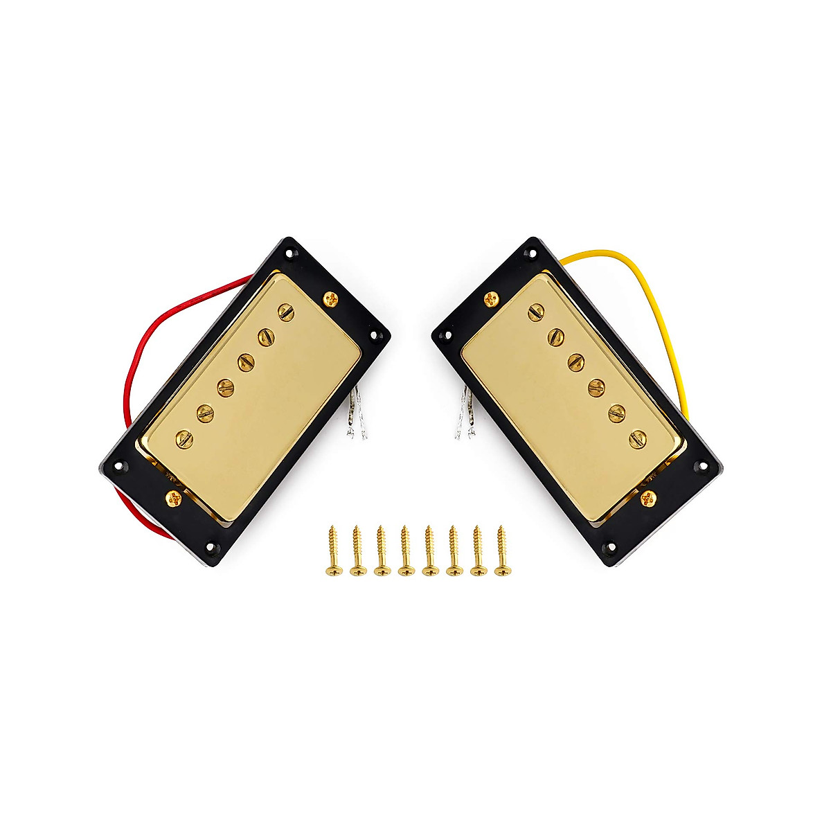 Metallor Humbucker Double Coil Pickups Neck and Bridge Pickup Compatible with LP Style Electric Guitar Parts Replacement Gold.