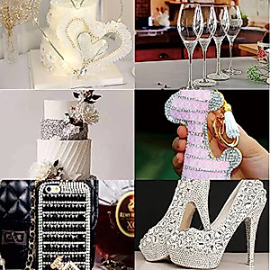 Mr. Pen- Crystal Rhinestone Close Chain, 1 Roll 11 Yard, 2mm Rhinestones, Silver Rhinestones for Jewelry, Rhinestone Chain for Crafts, Roll of Rhinestones for Crafts, Crystal Rhinestone Chain Trim.