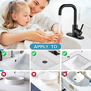 Midanya Wet Bar Faucet,Single Hole Handle Swivel Spout Bathroom Sink Faucet Utility Bar Mixer for 1 Hole Outdoor Kitchen Faucet Laundry Camper Farmhouse RV Vanity Faucet with Deck Plate,Matte Black