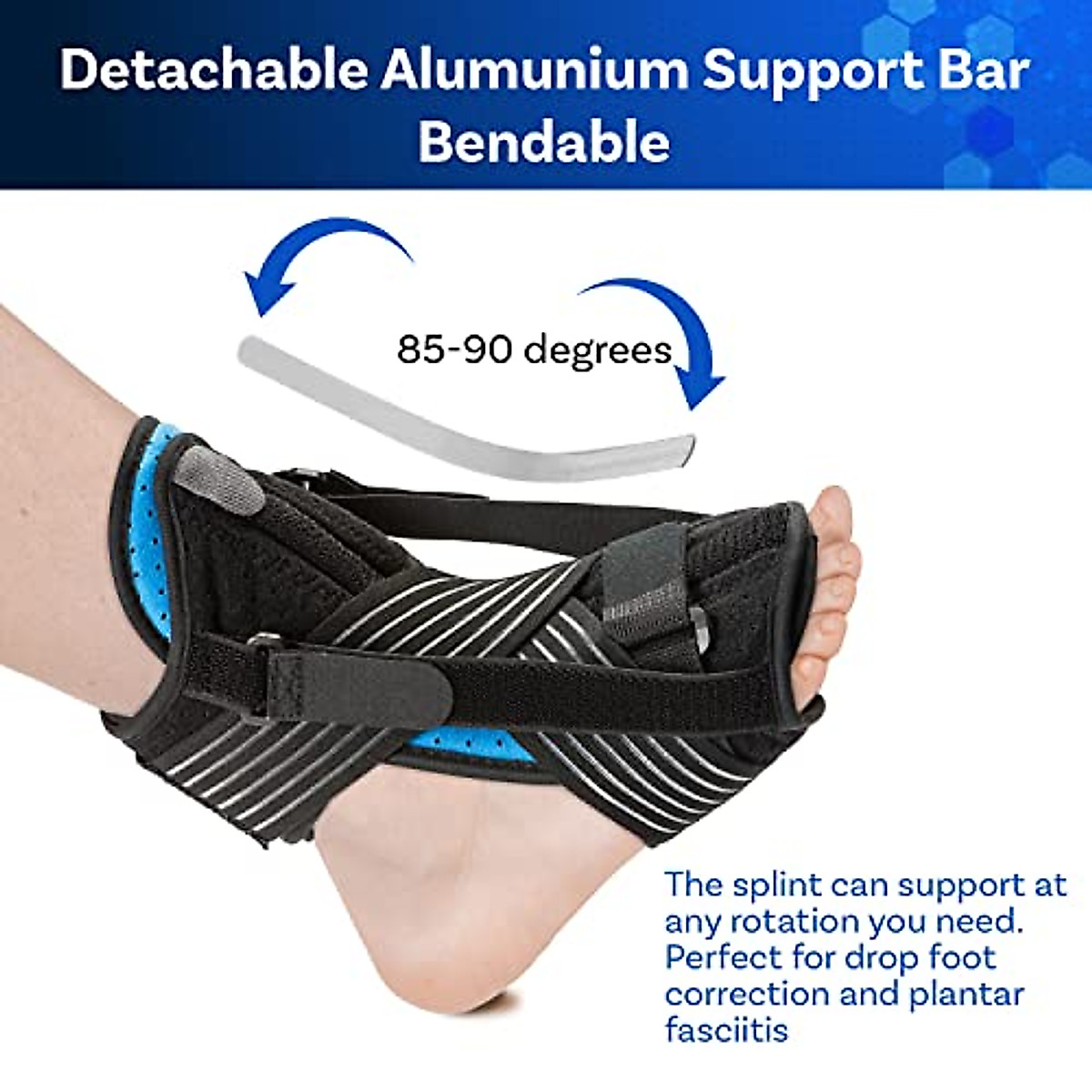 Elrisme Plantar Fasciitis Night Splint, 3-in-1 Relief Set, Night and Day