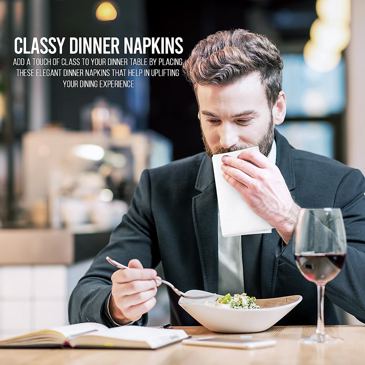 Utopia Home White Cloth Napkins (12 Pack, 18x18 Inches), Ideal Dinner Napkins for Party, Wedding and Lunch/Dinner