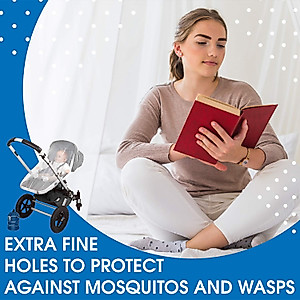 Stroller Mosquito Net for Baby - Durable, Simple Setup System - Extra Fine Holes to Protect Against Mosquitos and Wasps - no Harmful Chemicals - Perfect Fit for Stroller Net, for Car Seats & Carriers
