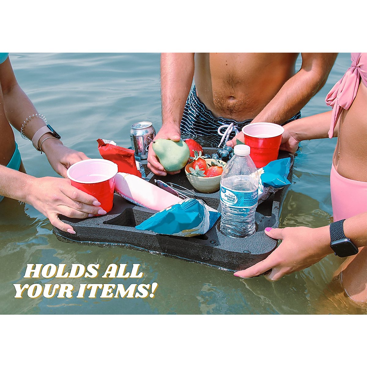 Polar Whale Floating Drink Holder Refreshment Table Tray for Pool Beach Party Float Lounge Durable Foam 17.5 Inches Large 10 Compartments UV Resistant