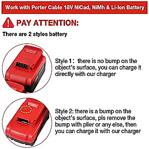 Lilocaja PCXMVC PCMVC 18V Multi-Chemistry Battery Charger Compatible with Porter Cable 18V Lithium-ion NiCd NiMh Battery PC18B PC18BLX PC18BL(CAN NOT Charge 20V Battery and Porter Cable Drill Battery)
