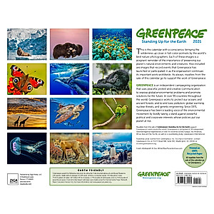 Greenpeace Wall Calendar 2021, Monthly January-December 15'' x 12"