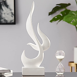 Joylern Resin Art Statue Minimalist Figurines Abstract Sculpture Desk Table Sculpture Ornaments for Home Bedroom Living Room Garden Office - White
