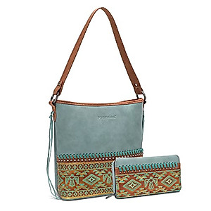 Montana West Leather Bag Big Purses for Women Handbag Tote Fringe Purse Aztec Western Hobo Bags for Women MW1139G-918TQ+W