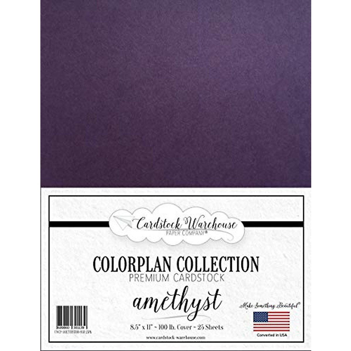 Colorplan Amethyst Purple Cardstock Paper - 8.5 X 11 Inch Premium Matte 100 Lb. Heavyweight - 25 Sheets from Cardstock Warehouse