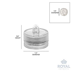 Submersible Underwater LED Lights Waterproof Tea Lights For Wedding, Party, Pond, Fountain or Home Decor By Royal Imports, 12-Pack