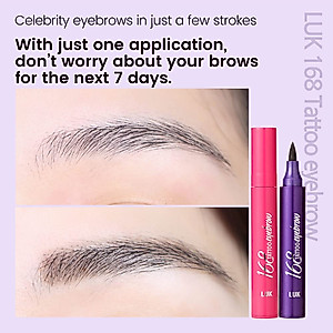 Luk Fixx 7Days Eyebrow Tattoo Pen,Eyebrow Tint,Korean Makeup,Long Lasting,Eyebrow tattoos Waterproof,Brow Tint Kit,Waterproof eyebrow,Dark Brown