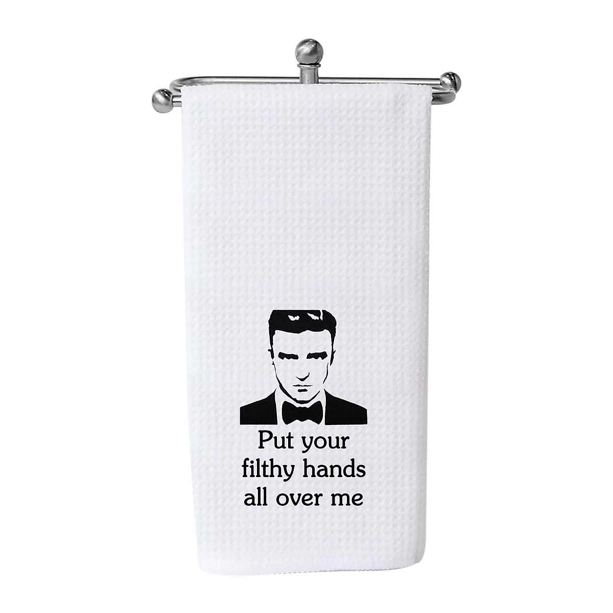 WCGXKO Put Your Filthy Hands All Over Me Justin Inspired Decorative Flour Sack Dish Towel (Filthy Hands)
