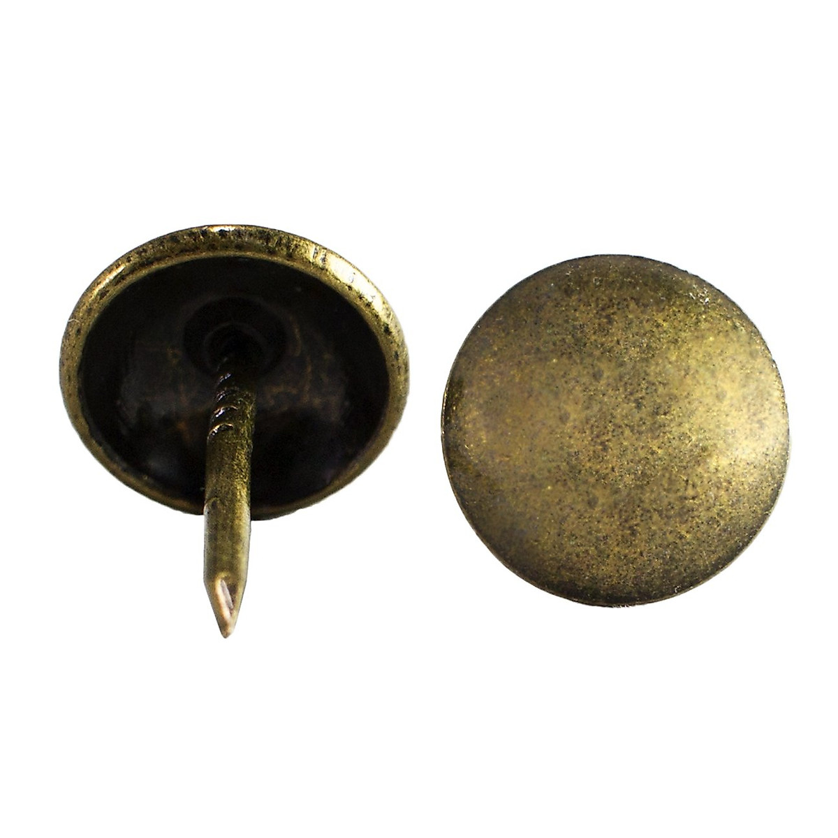 decotacks® 500 PCS Heavy Duty Antique Brass Finish Upholstery Tacks, Sofa Nails, French Natural Thumb Tack,Push Pin, 7/16" Head Dia [Antique Brass, French Natural] DX0511AB500