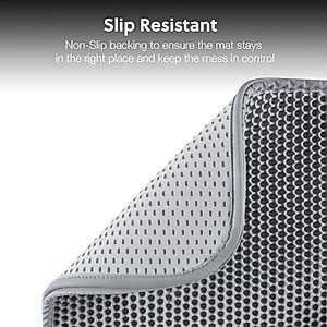 WePet Cat Litter Mat, Kitty Litter Trapping Mat, Honeycomb Double Layer Mats, No Phthalate, Urine Waterproof, Easy Clean, Scatter Control, Catcher Litter Tray Box Rug Carpet