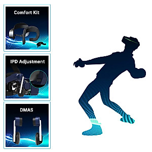 Pimax Vision 8K X VR Headset, Dual Native 4K Monitors, 90Hz for PC VR HMD, Steam VR Gamers, Deluxe Modular Audio Strap.