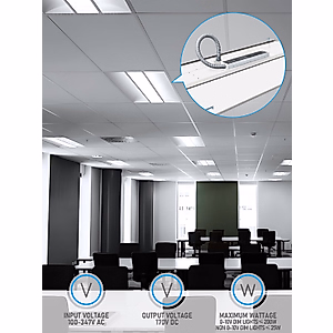 LEONLITE 25W LED Emergency Driver, 100-347VAC, 170VDC Output, UL Listed, Emergency Driver with Battery Backup, Fit for 25W-200W LED Fixtures, 90mins Power Supply for High Bay Lights, Pack of 2