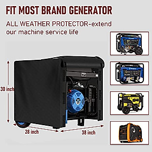 Generator Cover Heavy Duty Waterproof Cover for Generator Outdoor Generator Covers for 3000-5000 Watt Generators (38 x 28 x 30)