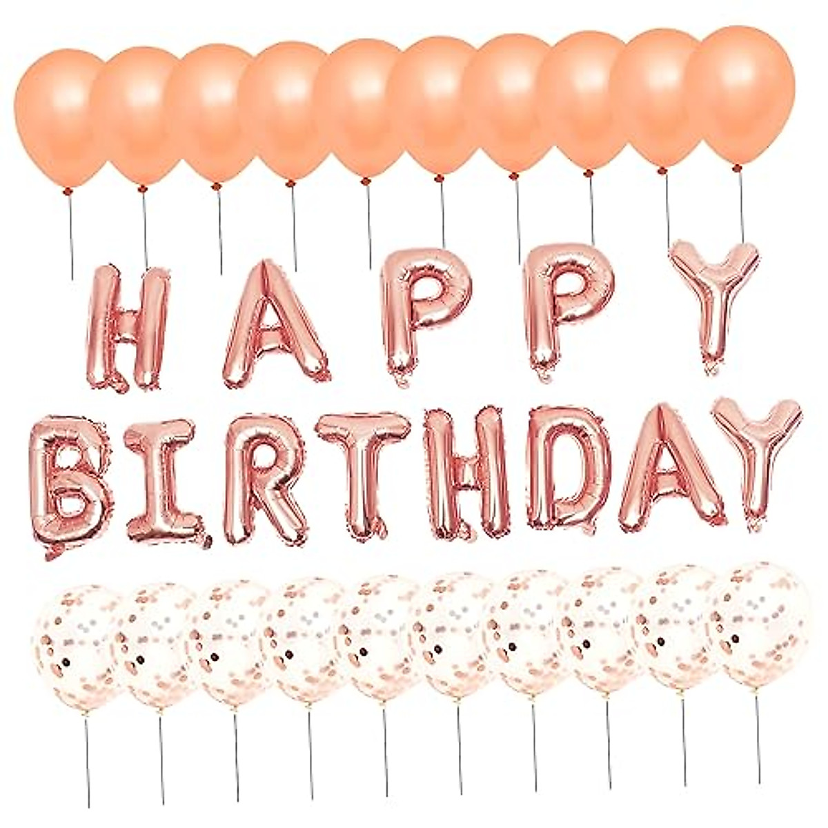 Totority 2 Sets Balloon Alphabet Set birthday balloon arch birthday party supplies birthday wall backdrop gold baloons birthday party balloons banner happy Aluminum film 3d