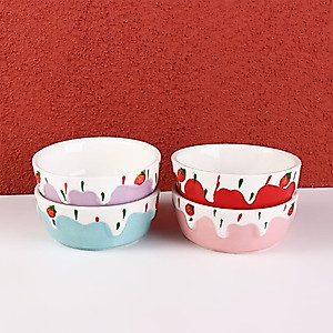 Hamster Ceramic Bowl, Small Animals Food Water Bowl Anti-Turning Bowl for Guinea Pig Rabbit Gerbil Chinchilla Hedgehog Rat(red)